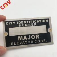China Custom Stainless Steel Metal Sign 3D Effect Reversed Etched Logo Black Matte 0.5mm for sale