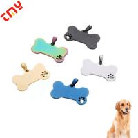 China Custom Stainless Steel Pet ID Tags Bone Shape 30x20mm Engraved Name Collar Labels for Cats Dogs for sale