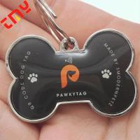 China Custom Printed Metal QR Code NFC Pet ID Tag 25mm 30mm Smart Wireless Round Dog Tag for sale