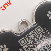 China Custom Printed Metal QR Code NFC Pet ID Tag 25mm 30mm Smart Wireless Round Dog Tag for sale