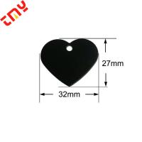 China Aluminum Heart Shape Pet ID Tags 30x27mm Custom Logo Engraving Lightweight Metal Crafts for Cats Dogs for sale