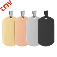 China Blank Stainless Steel Dog Tag Pendant 50x25mm Rounded Corner for Laser Engraving for sale