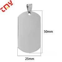 China Blank Stainless Steel Dog Tag Pendant 50x25mm Rounded Corner for Laser Engraving for sale