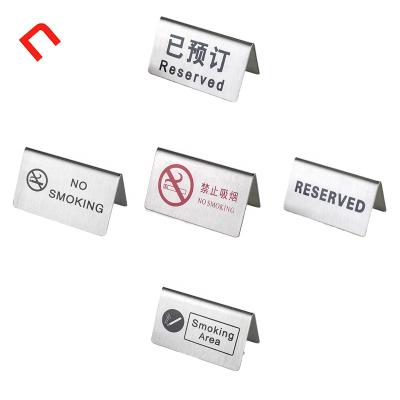 China Custom Stainless Steel Desktop No Smoking Sign 0.8-1.2mm for Restaurant for sale