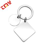 China Custom Stainless Steel Dog Tags 50x28mm Blank Metal Keychains for Engraving Custom Logo for sale