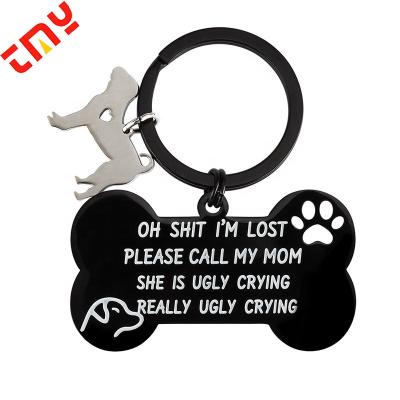 China Custom Black Stainless Steel Dog Tag Pendant 1mm Thick Blank for Laser Engraving Keychain for sale