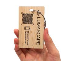 China Custom Bamboo Luggage Tag 110x70mm with Loop for Laser Engraving Personalized Logo Travel Bag Tag for sale