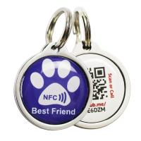 China Custom Printed Washable NFC Pet Tags with Epoxy Coating 25mm 30mm 40mm 50mm for sale
