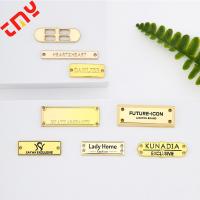 China Custom Zinc Alloy Metal Logo Labels Name Tags for Bags Clothes 0.5-1mm Thick for sale