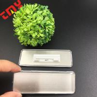China Custom Brushed Stainless Steel Magnetic Name Badge 75x20mm with Acrylic Cover Reusable ID Tag for sale