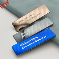 China Reusable Mirror Gold Plated Name Badge 70x20mm Custom Metal Identification for Waiter Uniform Blank Engravable for sale