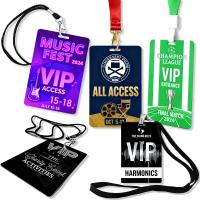 China Custom PVC Conference ID Pass Card 120x73mm with Lanyard Set for VIP Exhibition Work Badge for sale