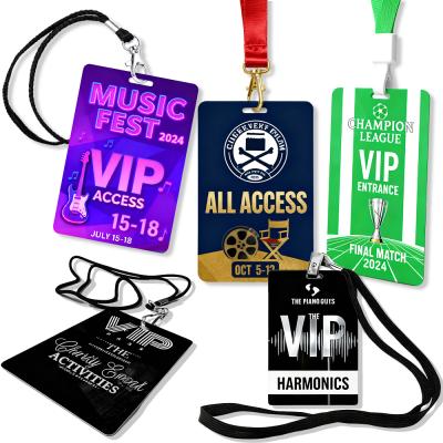 China Custom PVC Conference ID Pass Card 120x73mm with Lanyard Set for VIP Exhibition Work Badge for sale