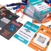 China Custom PVC Conference ID Pass Card 120x73mm with Lanyard Set for VIP Exhibition Work Badge for sale