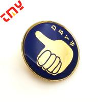 China Custom Printed Metal Epoxy Gold Name Badges Lapel Pin Retractable Magnetic Back 75x35mm for sale