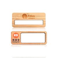 China Custom Eco-Friendly Wooden Name Badges 75x35mm with Pin or Magnetic Back Personalized Engraved Logo for sale