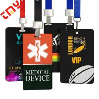 China Custom Printed PVC ID Badge with Lanyard Set 120x73mm for Conference VIP Exhibition Work Badge for sale
