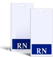 China Custom PVC RN Nurse Badge Card 4.5x8.125 inch Heavy Duty Spill Proof Tear Resistant ID Badge for sale