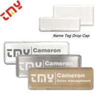 China Full Color Laser Engraved Custom Aluminum Name Badges 79x29mm Magnetic Backing for sale