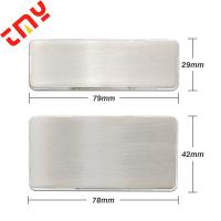 China Full Color Laser Engraved Custom Aluminum Name Badges 79x29mm Magnetic Backing for sale