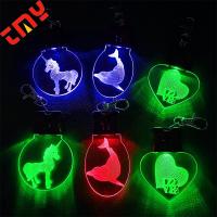 China Custom Acrylic LED Light Up Name Tag Badge 12x8x0.3cm with Lanyard Bar for Concert Festival Work ID for sale
