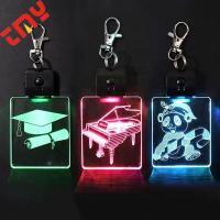 China Custom Acrylic LED Light Up Name Tag Badge 12x8x0.3cm with Lanyard Bar for Concert Festival Work ID for sale