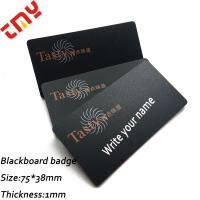 China Custom Reusable Plastic Chalkboard Name Badge 75x35mm Square Round for Hotel Employee Teacher for sale