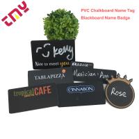 China Custom Reusable Plastic Chalkboard Name Badge 75x35mm Square Round for Hotel Employee Teacher for sale