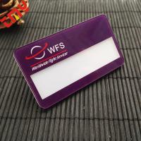 China Custom Blank PVC Acrylic Reusable Window Name Tag 70x20mm with Magnet and Safety Pin for sale