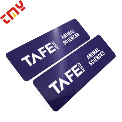 China Custom PVC Safety Lapel Pin Name Badge 3x1 Inch for Company Staff for sale