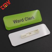 China Custom PVC Safety Lapel Pin Name Badge 3x1 Inch for Company Staff for sale