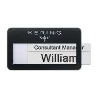 China Custom Full Color Digital Printed Plastic Name Tag 75x35mm with Magnetic Back for Staff for sale