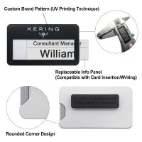 China Custom Full Color Digital Printed Plastic Name Tag 75x35mm with Magnetic Back for Staff for sale