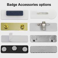China Custom Full Color Digital Printed Plastic Name Tag 75x35mm with Magnetic Back for Staff for sale