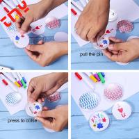 China Custom Clear Acrylic Round Button Badges Kit 2.36 inch DIY Craft with Pins for Parties School Events for sale