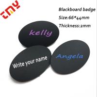 China Personalized Printed Plastic PVC Chalkboard Writable Reusable Name Badge Blank or Custom Design Tag for sale