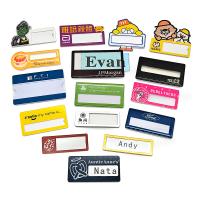 China Custom Reusable PVC Name Tag with Window Slot 80x30mm Employee School Uniform Badge for sale