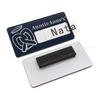 China Custom Reusable PVC Name Tag with Window Slot 80x30mm Employee School Uniform Badge for sale