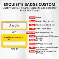 China Custom Reusable PVC Name Tag with Window Slot 80x30mm Employee School Uniform Badge for sale