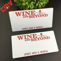 China Custom ABS Double Color Name Badge Tag Plate 3x1 Inch with Magnetic Safety Pin for Printing Engraving for sale