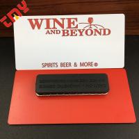 China Custom ABS Double Color Name Badge Tag Plate 3x1 Inch with Magnetic Safety Pin for Printing Engraving for sale