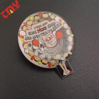 China Custom Zinc Alloy Domino's Pizza Lapel Pin Badge 40x33mm for Garment Decoration for sale