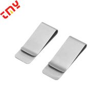 China Custom Logo Stainless Steel Money Clip Blank Badge 5x2cm for Business Gifts for sale
