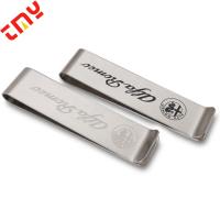 China Custom Logo Stainless Steel Money Clip Blank Badge 5x2cm for Business Gifts for sale