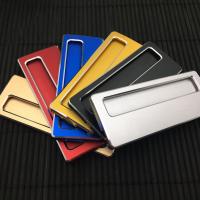 China Custom Printed Reusable Aluminum Name Badge 70x24mm with Paper Insert for Staff for sale