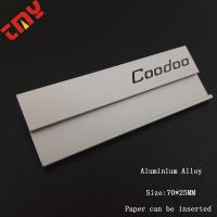 China Custom Printed Reusable Aluminum Name Badge 70x24mm with Paper Insert for Staff for sale