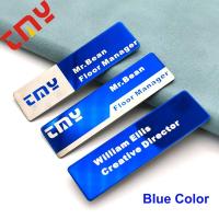 China Custom Stainless Steel Name Badge 70x20mm Mirror Laser Engraved with Pin Magnet for Hotel Staff for sale