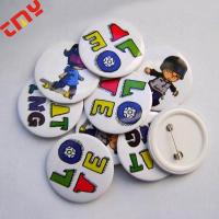 China Custom Logo Tinplate Pin Badges 4 Sizes 25mm 44mm 58mm 75mm for Events Promotions Gifts for sale