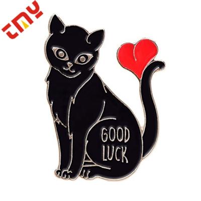 China Custom Hard Enamel Lapel Pins Black Plated 20x20mm Flower Animal Decoration Gift for sale