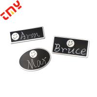 China Custom Shape ABS Material Plastic Nametag Blackboard Resurable Chalkboard Name Badges for sale